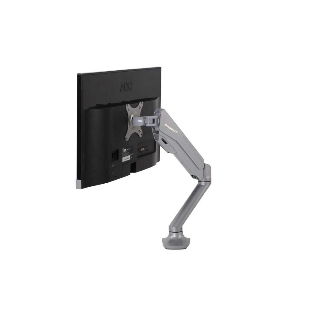 Pneumatic LCD Single Monitor Arm - Desk + Chair